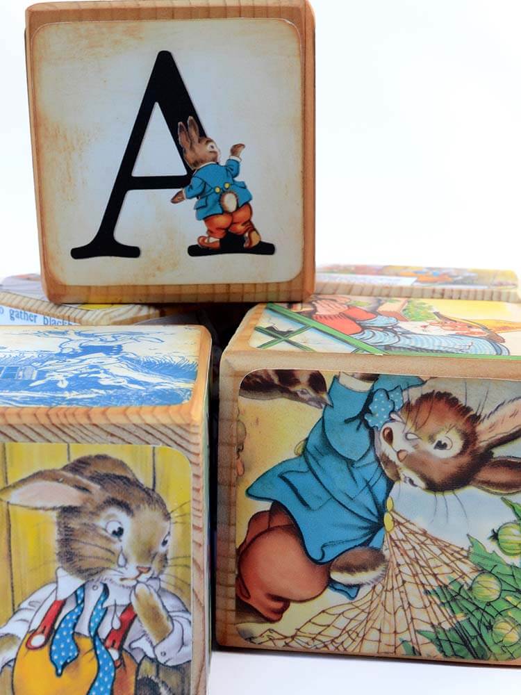 Personalised Peter Rabbit Baby Blocks, 7cm – Dutch Hospital Luxury Lifestyle