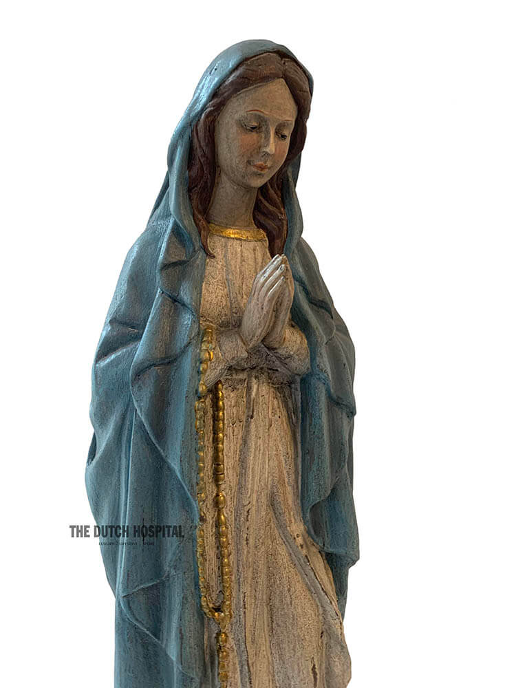 Virgin Mary Statue, Statue of Mary Antiqued Blue, 50cm – Dutch Hospital ...