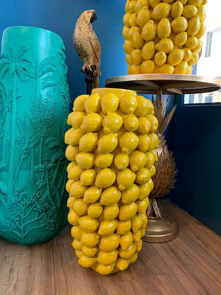 Large Lemon Vase Yellow, Sicilian Lemon Vase, 60cm – Dutch Hospital ...