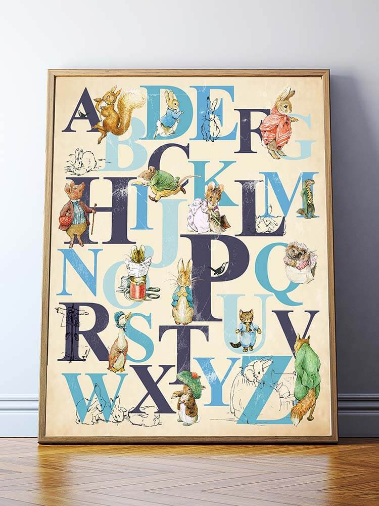 Peter Rabbit Alphabet Print, Beatrix Potter Nursery Wall Art – Dutch ...