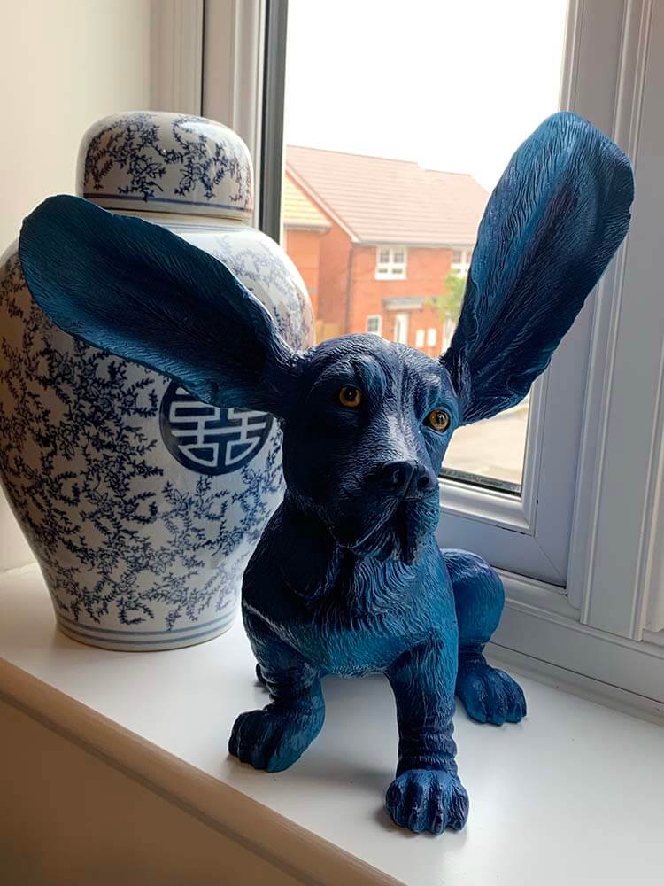 Blue Dog Statue, Blue Basset Hound Dog Figure, 37cm – Dutch Hospital ...