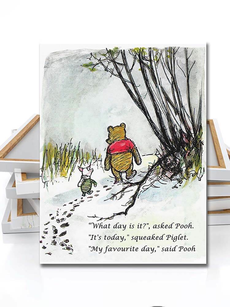 Now We Are Six, A.A. Milne Poem, Winnie the Pooh Quote Wall Art Canvas ...