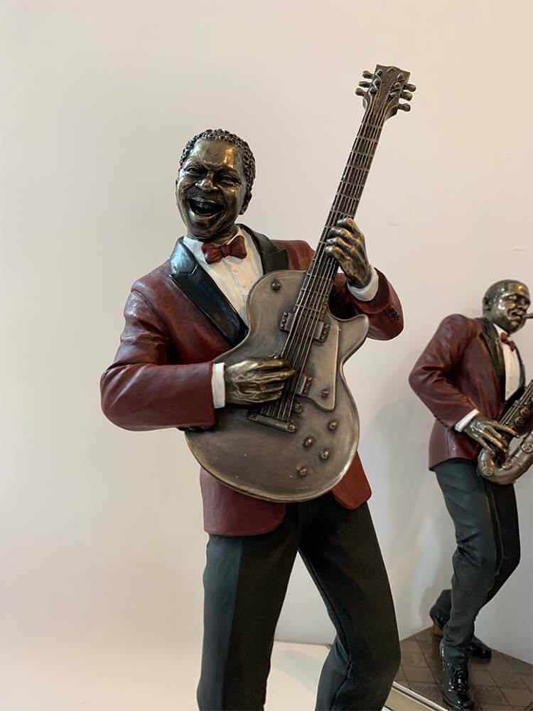 Guitarist, Jazz Band Player Bronze Figurine, 33cm | The Dutch Hospital ...