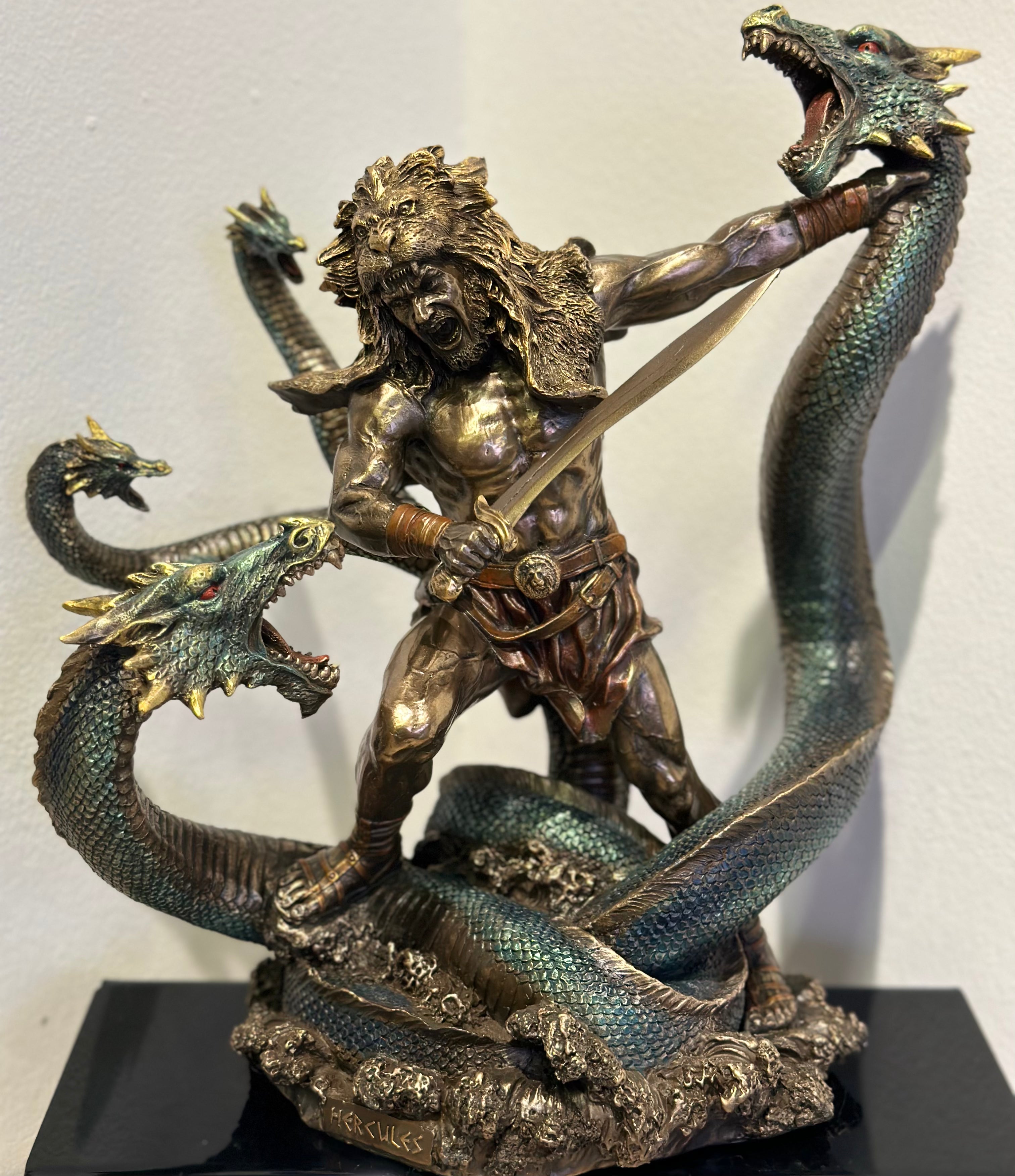 Roman Hercules Battling The Hydra Sculpture, Heracles Greek God, 33cm ...
