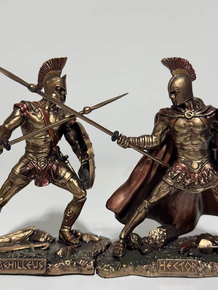 Trojan Prince Hector Fighting the Greek Hero Achilles Sculpture Duo ...