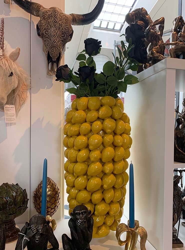 Large Lemon Vase Yellow, Sicilian Lemon Vase, 60cm – Dutch Hospital ...