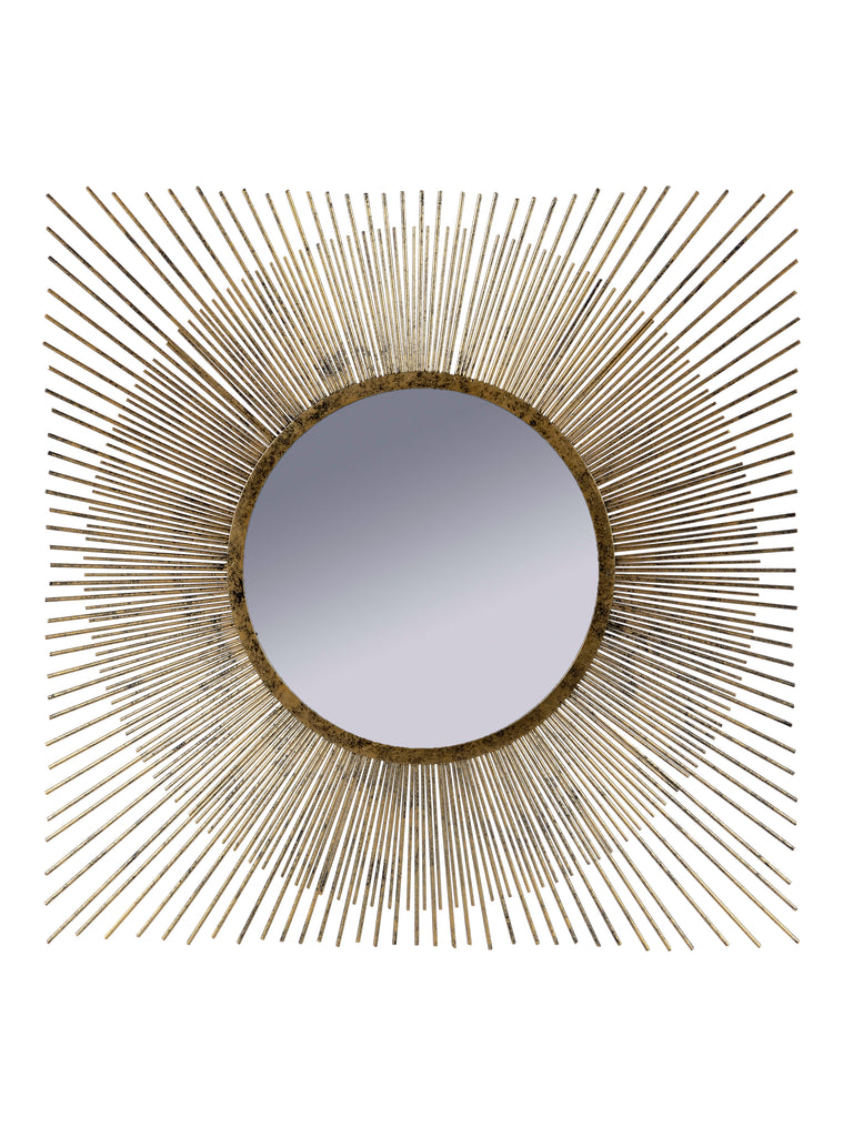 Spiky Mirror – Square Starburst Mirror – Brushed Gold Square Starburst ...