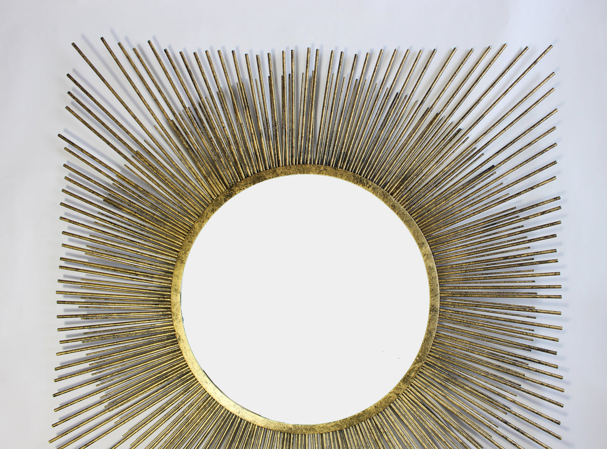 Spiky Mirror – Square Starburst Mirror – Brushed Gold Square Starburst ...