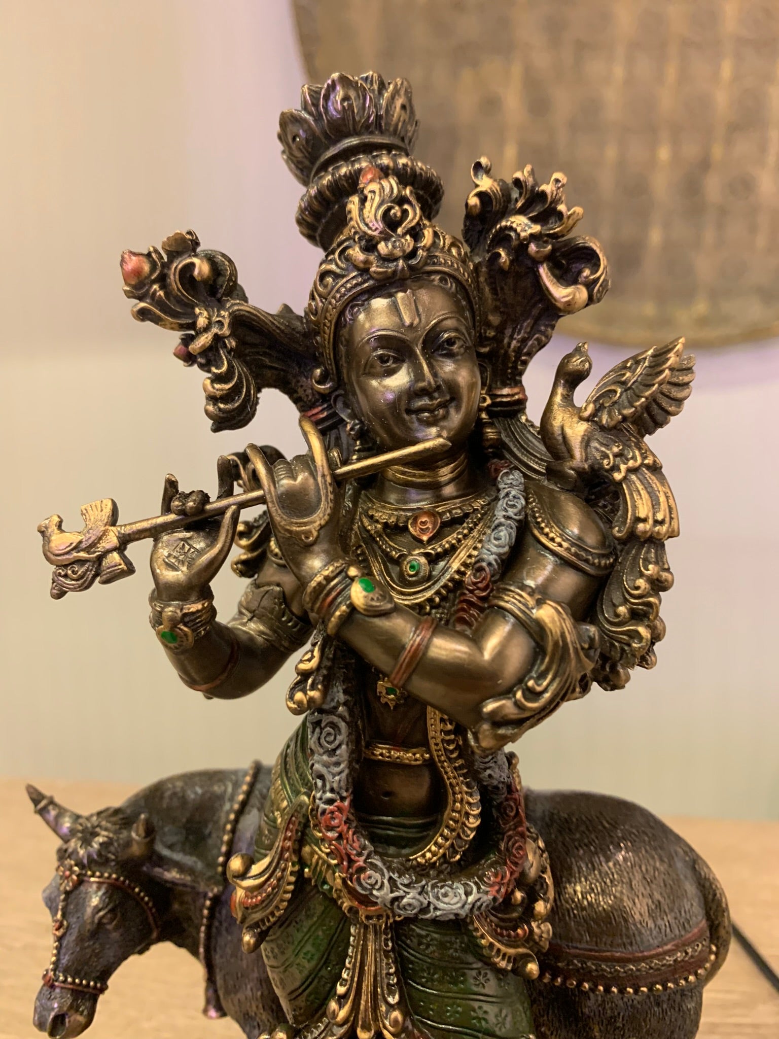 Lord Krishna and The Cow, Hindu Statue, 28cm – Dutch Hospital Luxury ...