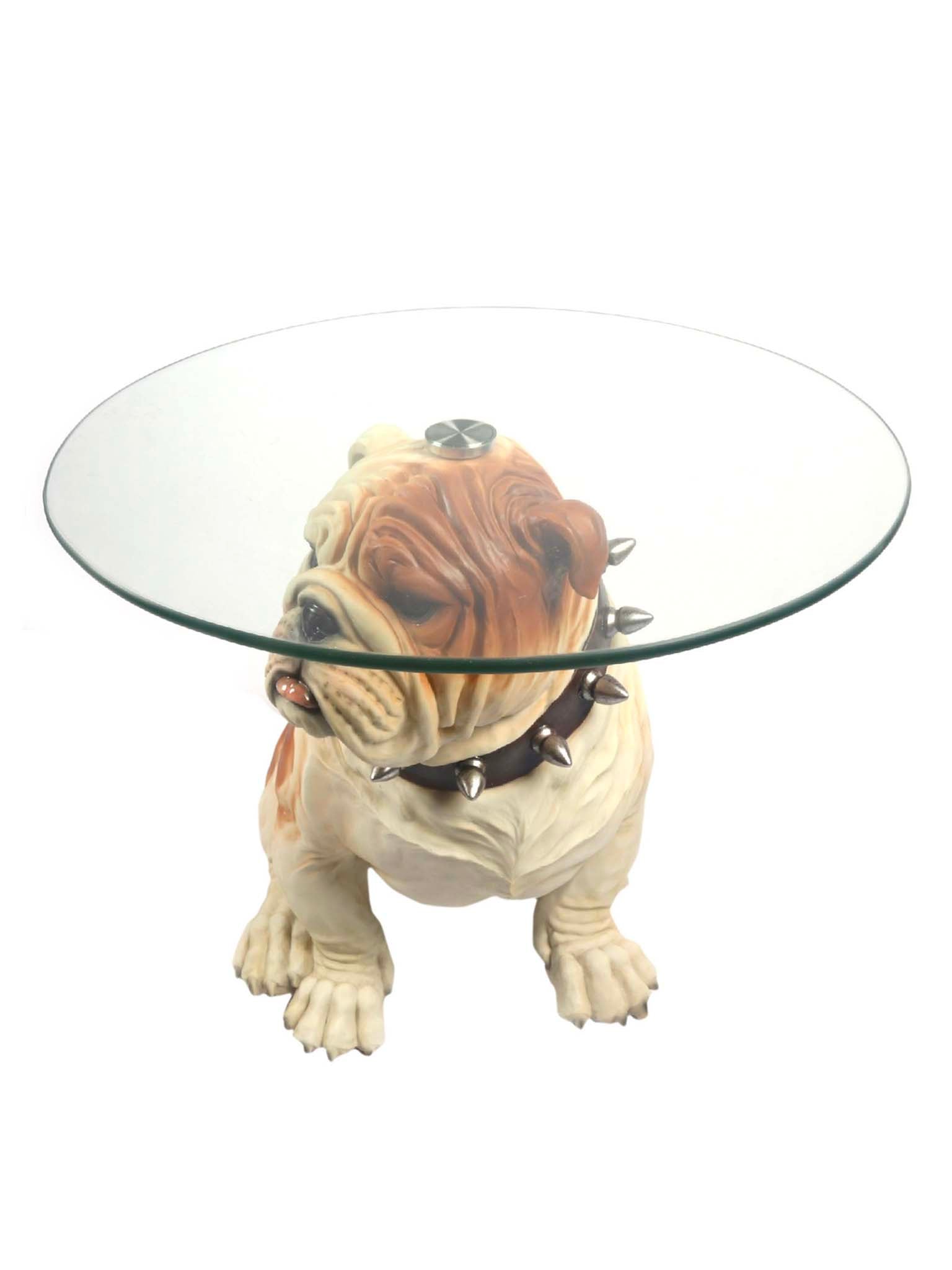 Bulldog Glass Top Side Table, 55cm – Dutch Hospital Luxury Lifestyle
